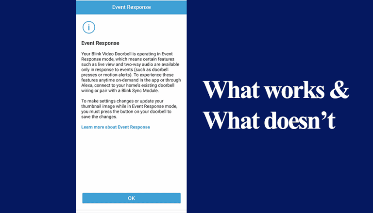 Blink Doorbell Event Response (How To Turn It OFF) - Smart Home Ways